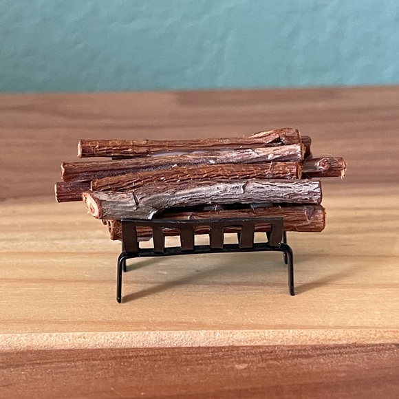 None | Toys | 12 Miniature Metal Log Rack Firewood Holder Wood Storage ...